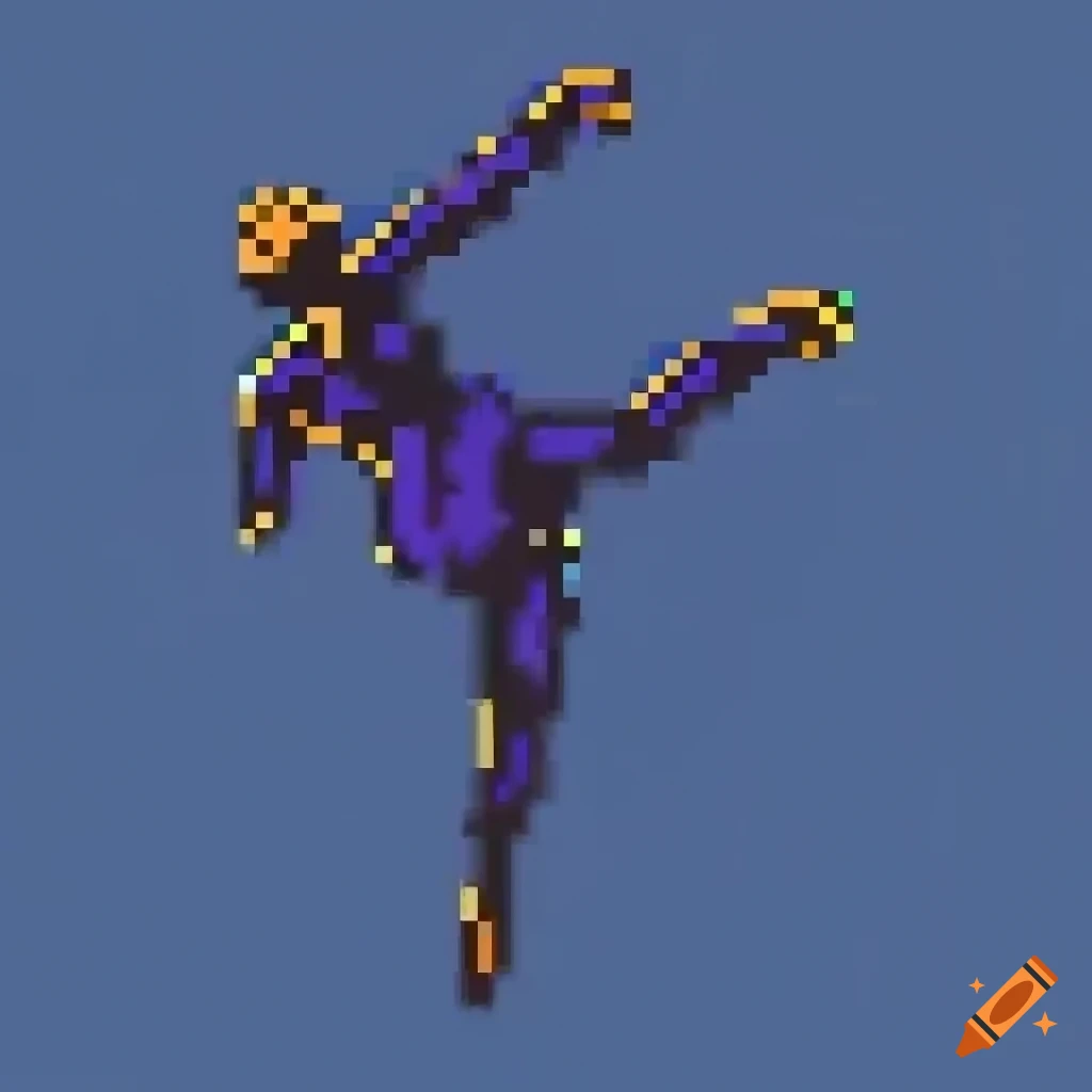 Modern dancer performing a modern dance jump in contraction, entire ...