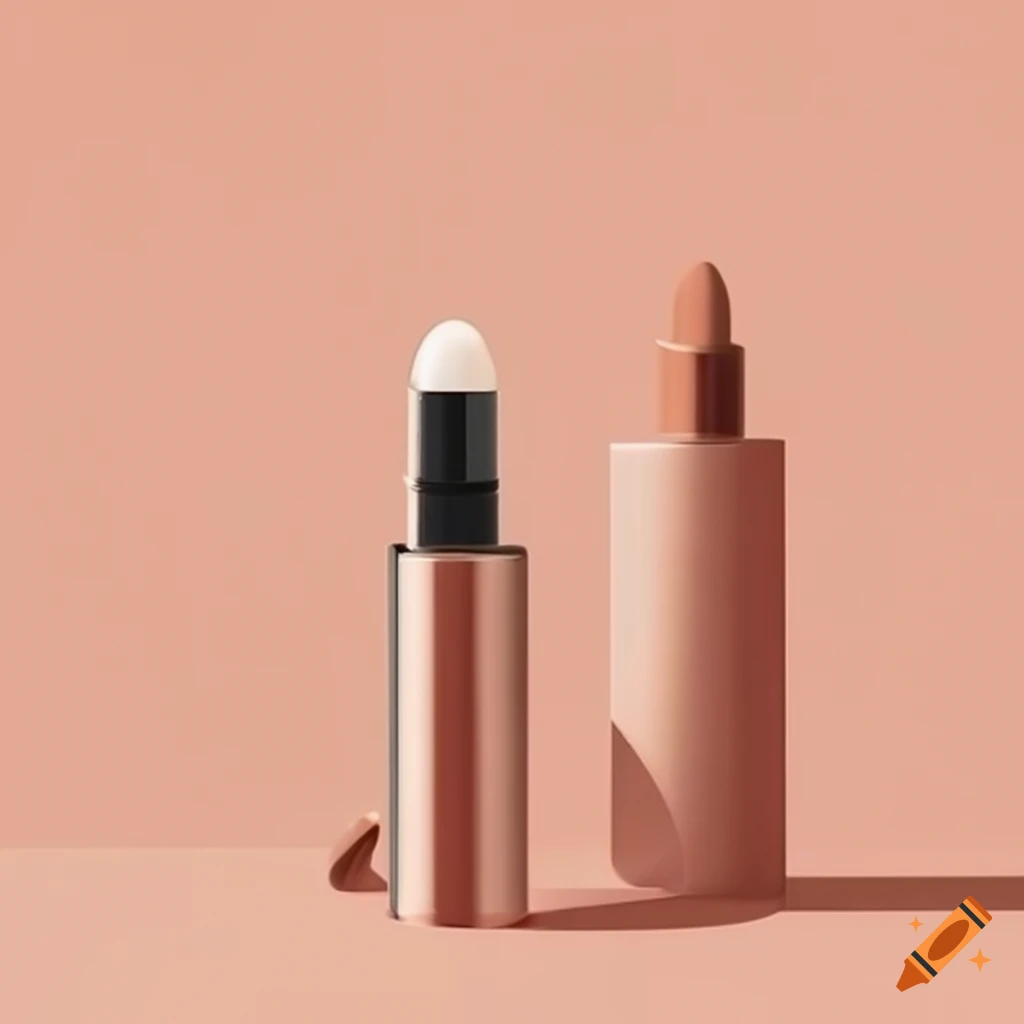 Soothing minimalist isometric makeup cosmetics on Craiyon