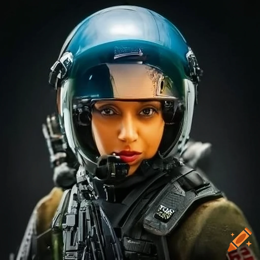 UN Expeditionary Force, Major Fal Desai female Starship Pilot on Craiyon