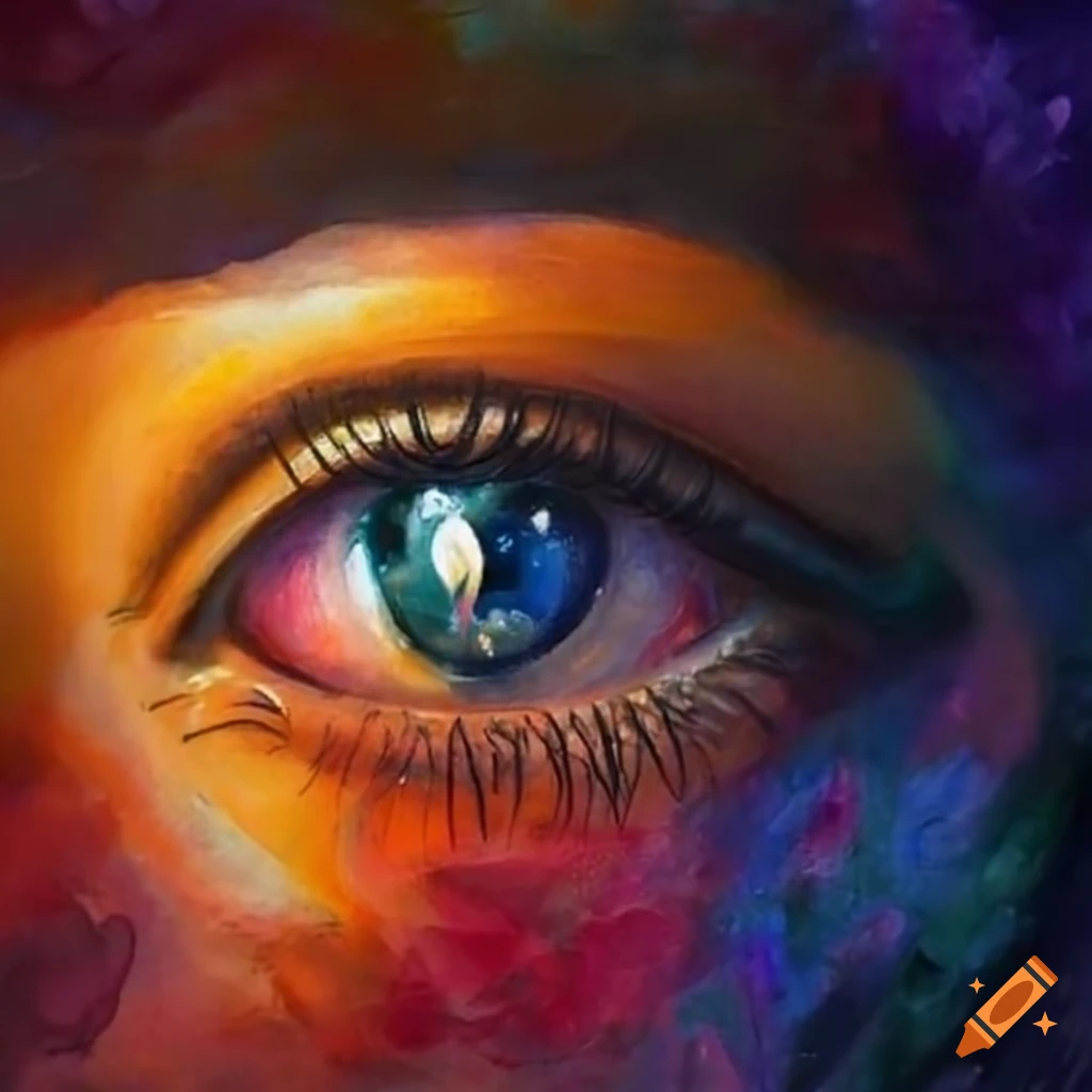 Detailed pencil sketch of an eye with a lit candle on Craiyon