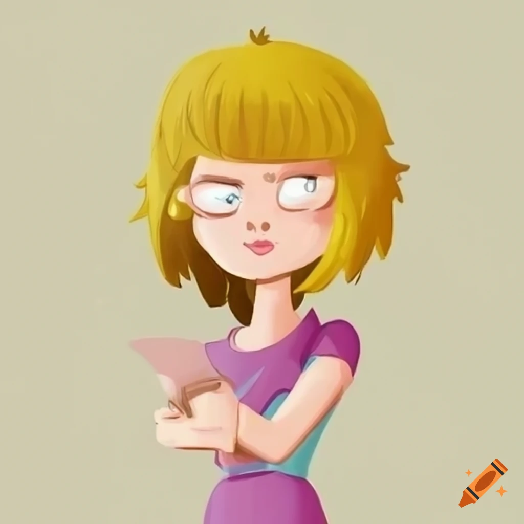 Cartoon girl blabbering on Craiyon