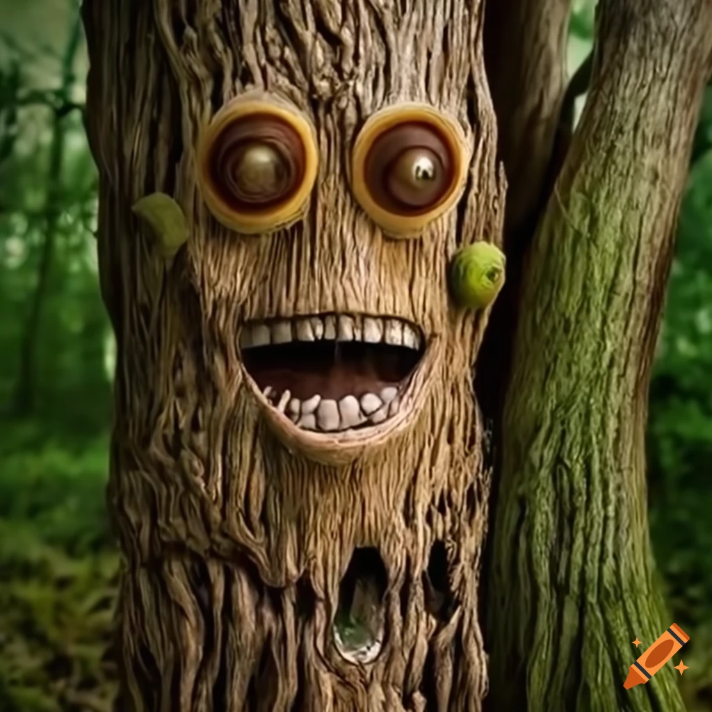 A whimsical tree-like creature with the phrase 'i am groot'