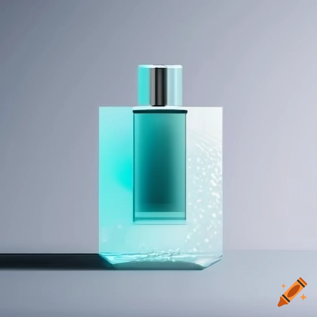 Elegant abstract minimalist isometric perfume frosted glass on Craiyon