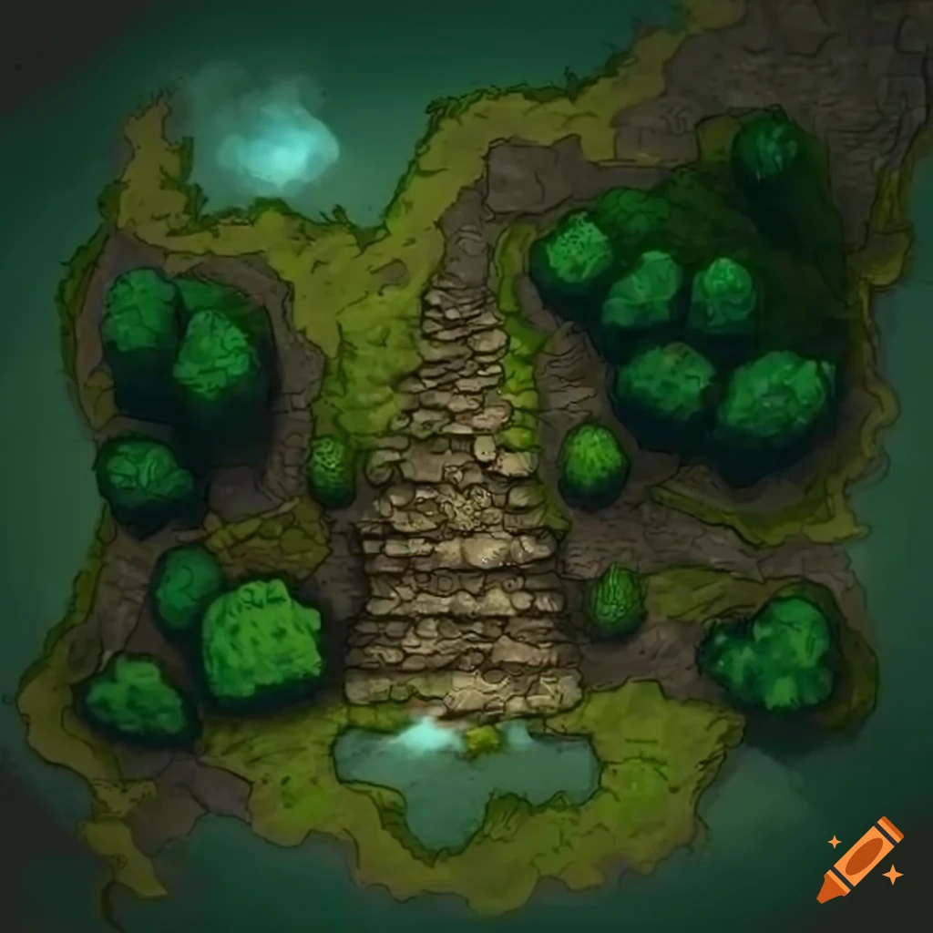 In the background between formation from above fantasy RPG game forest ...