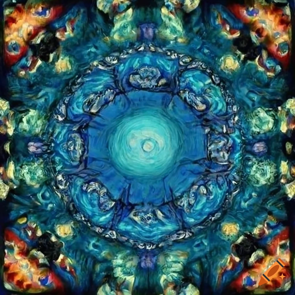 A humpback whale gracefully gliding through an oceanic kaleidoscope in ...