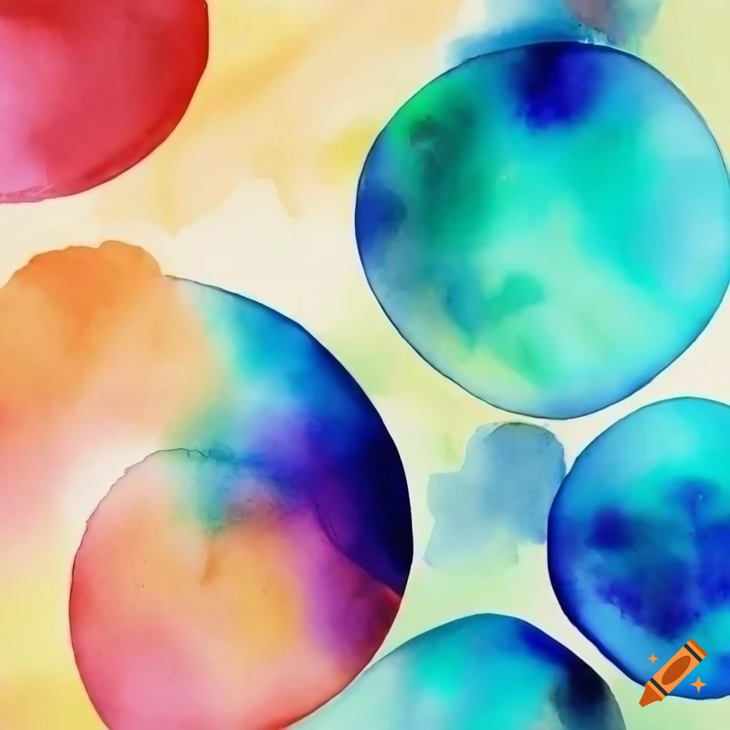 Abstract geometric shapes watercolor on Craiyon