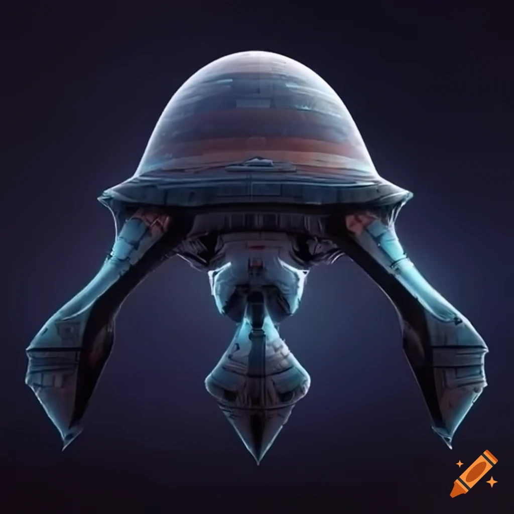 Create an extremely detailed extraordinary alien starship with unknown ...