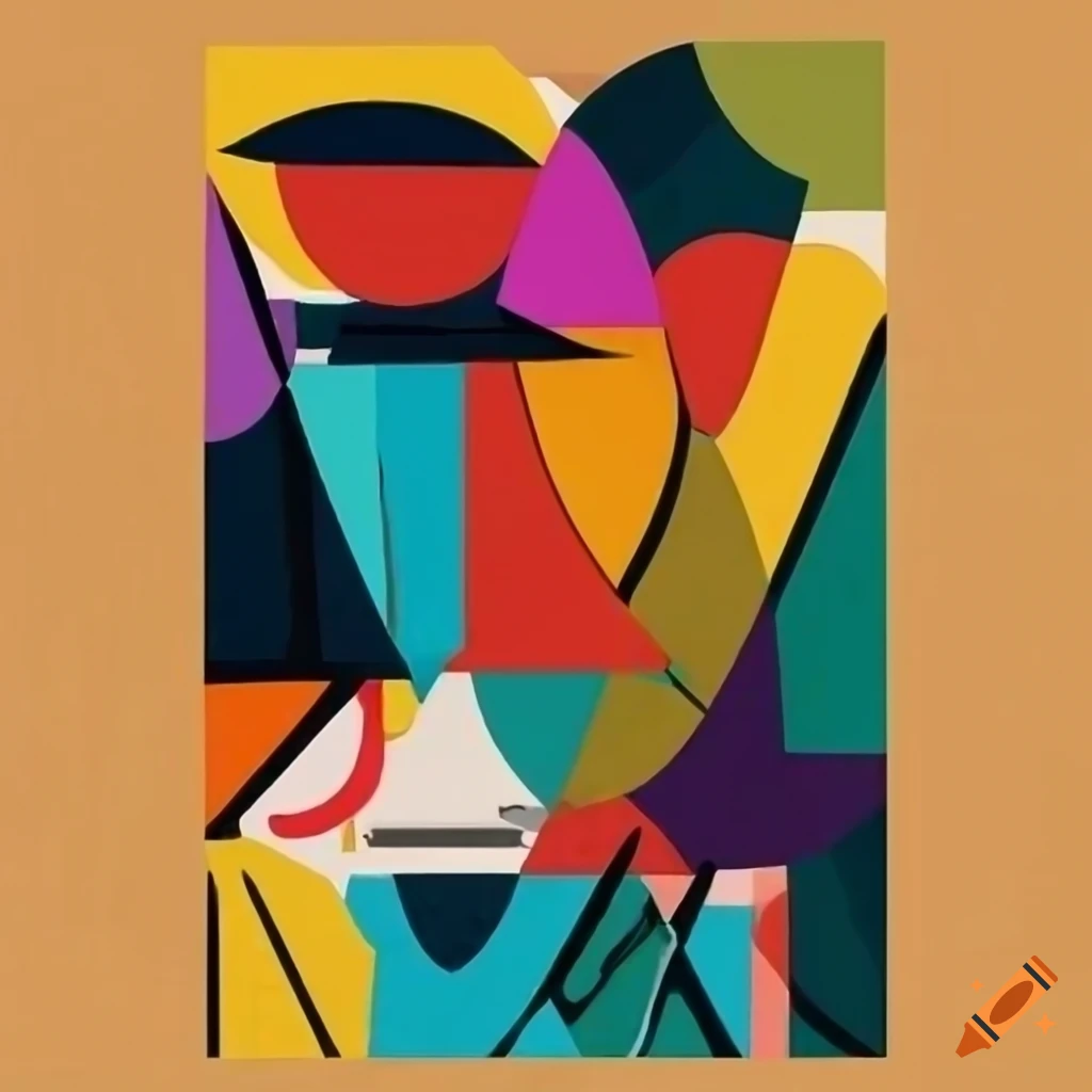 Picasso type art work with stong colors and geometric shapes, Wall-to ...