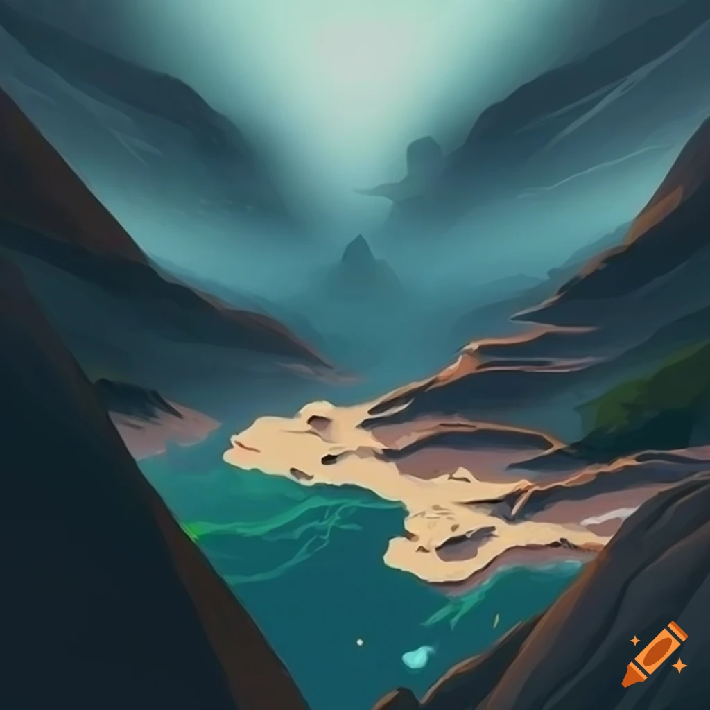 Isometric sandstone world map down birdseye view A Masterful Oil ...