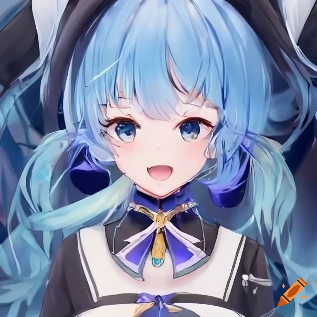 Make a beautiful face close portrait of hoshimachi suisei, a popular vtuber