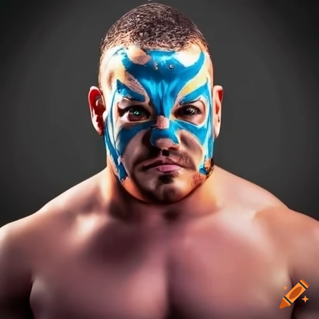 Color head shot of a professional wrestler on Craiyon