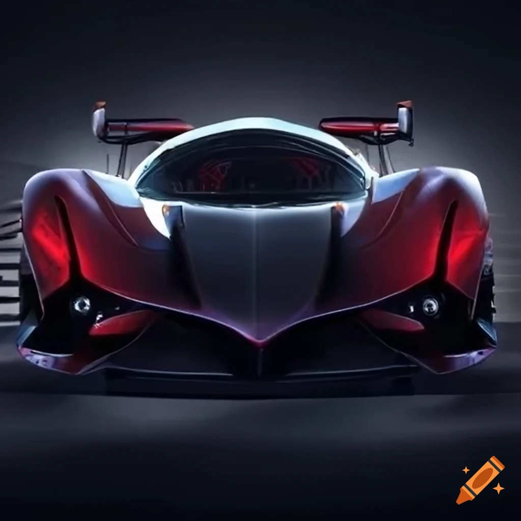 On the race track, a high-performance racing car roars to life, ready ...