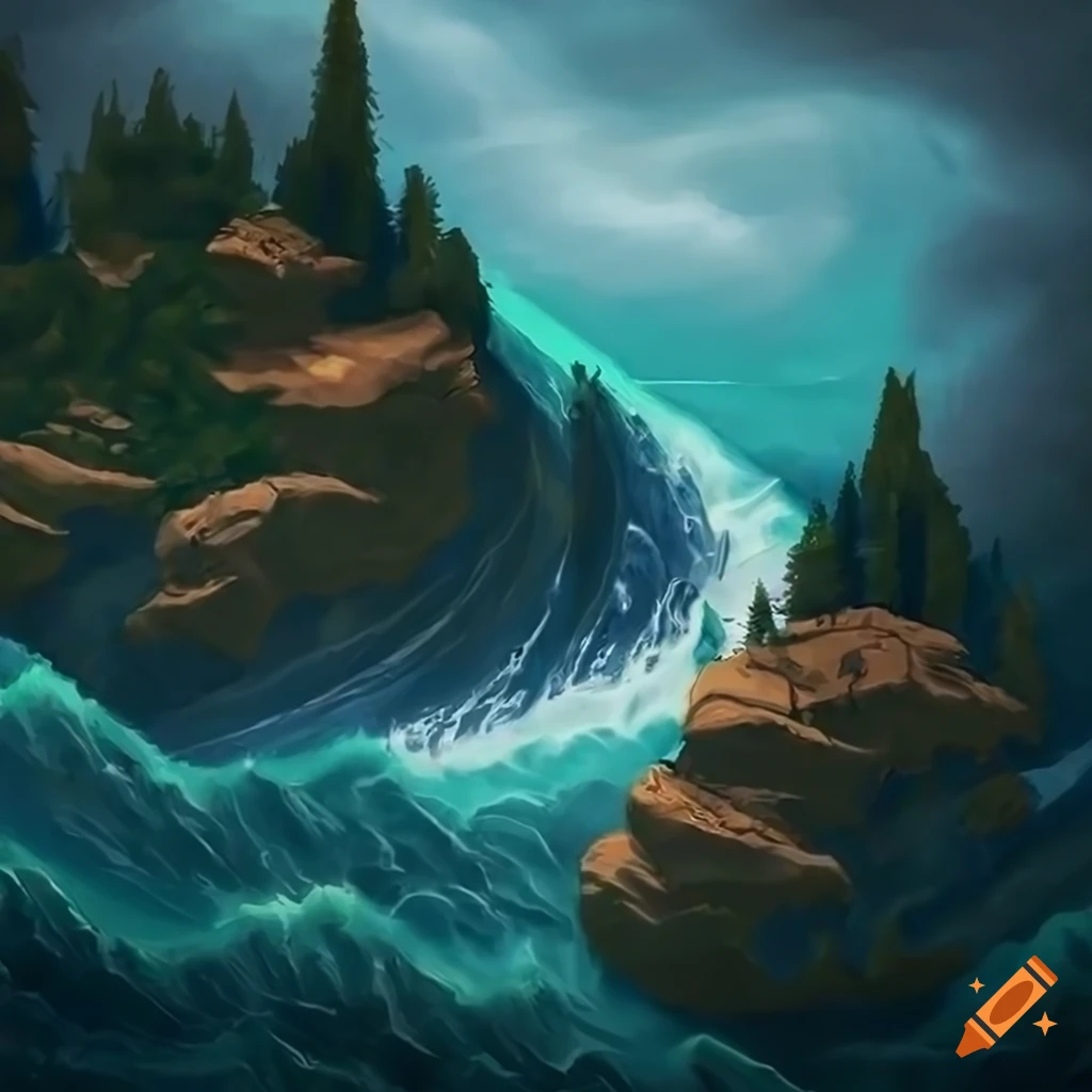 Isometric sandstone world map down birdseye view A Masterful Oil ...