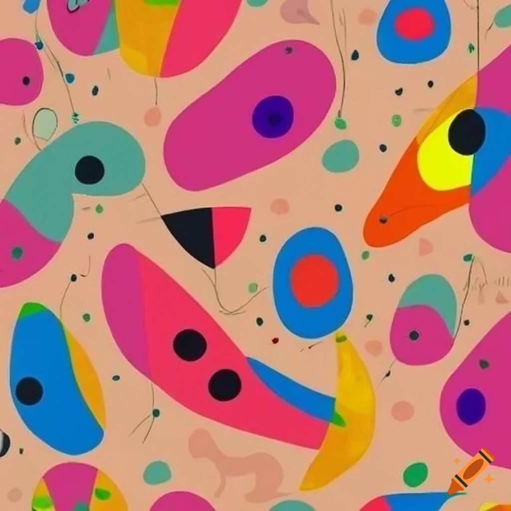 Vibrant miro butterfly pattern for textiles on Craiyon