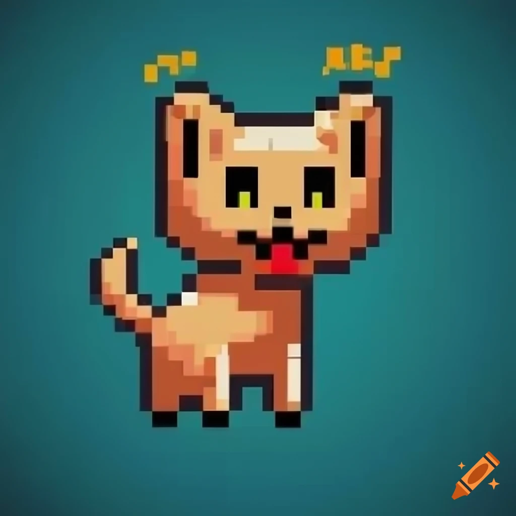 Cat, pixel art, game design, pixel perfect, high quality, clear