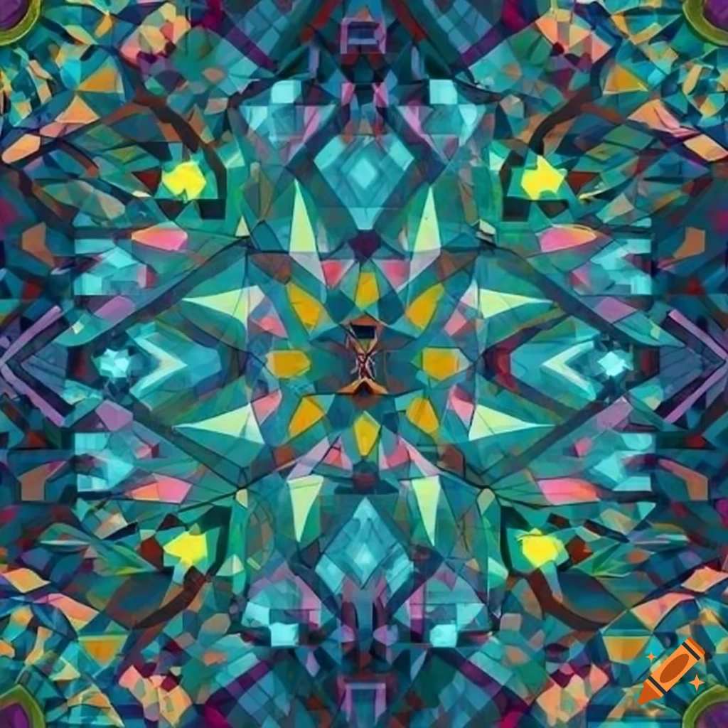 Colourful symmetrical islamic geometric shapes