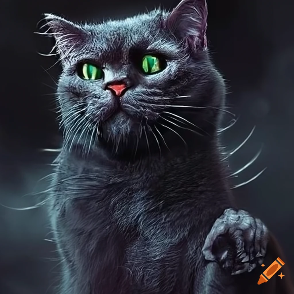 Black cat behemoth on Craiyon