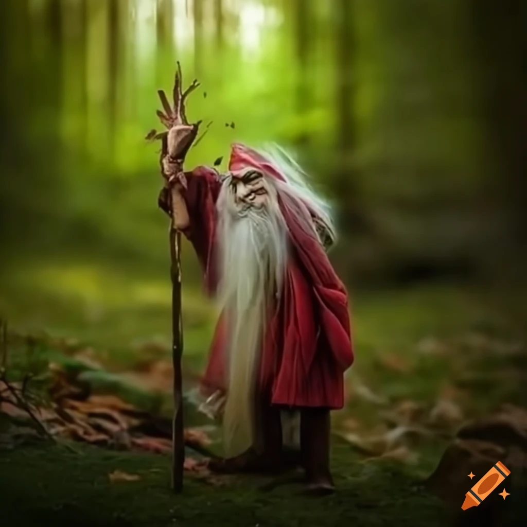 A magical slavic baba yaga in an enchanted forest on Craiyon