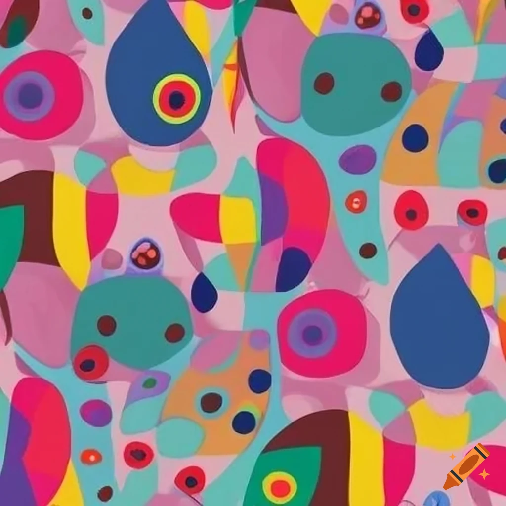 Vibrant miro butterfly pattern for textiles