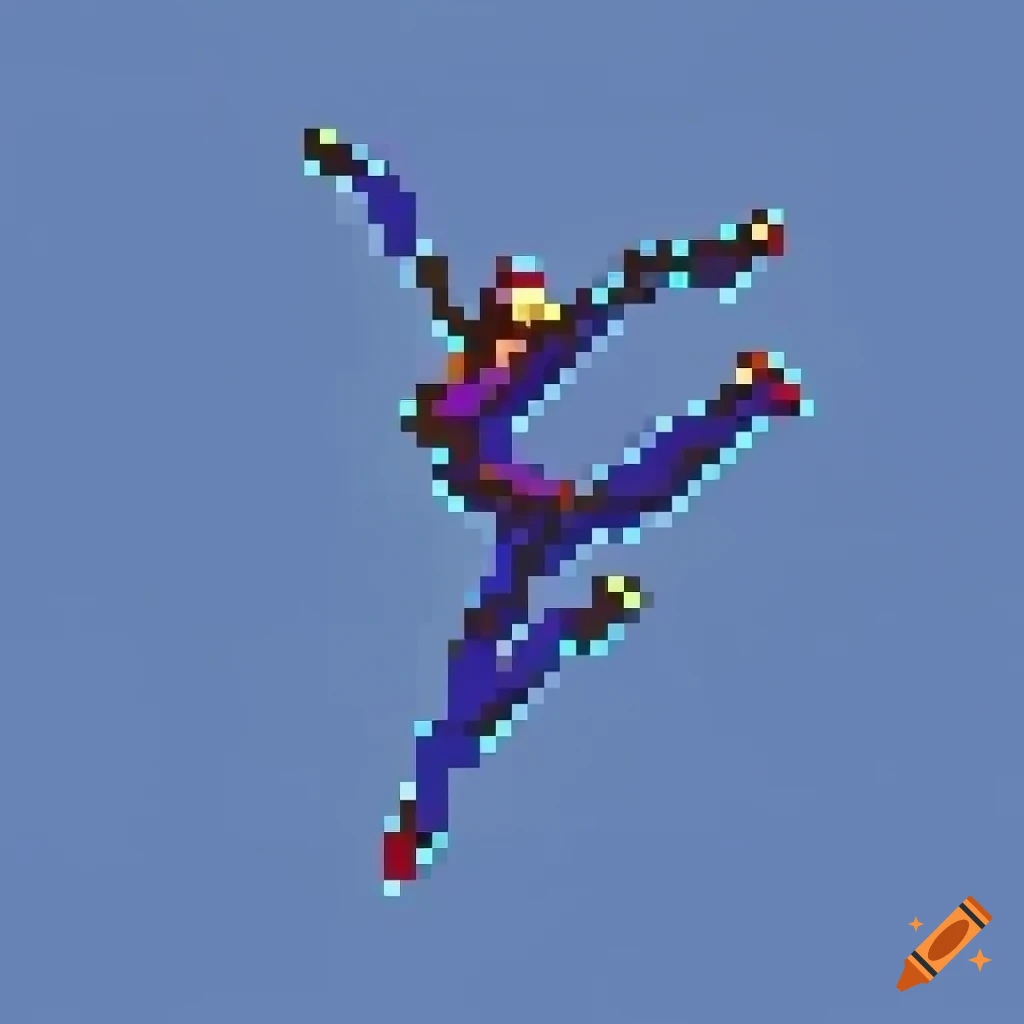 Modern dancer performing a modern dance jump in contraction, entire ...