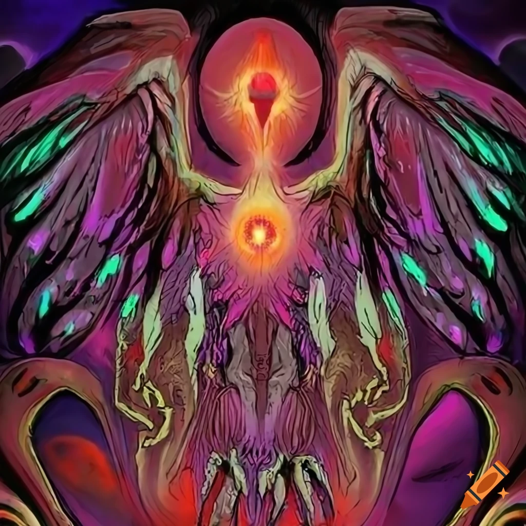 A full body drawing of an abstract existence eldritch cosmic horror ...