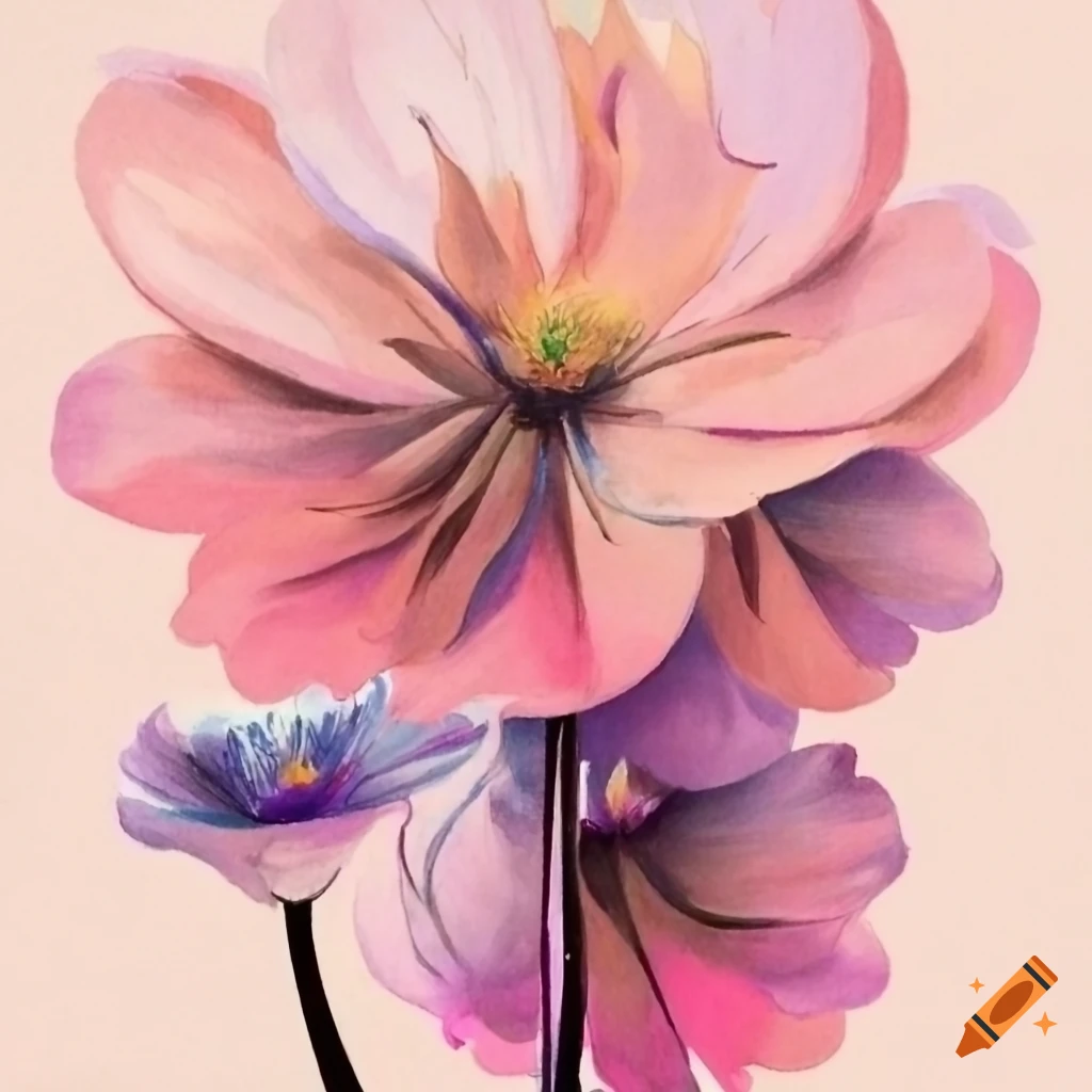 A flower drawing no shading on Craiyon