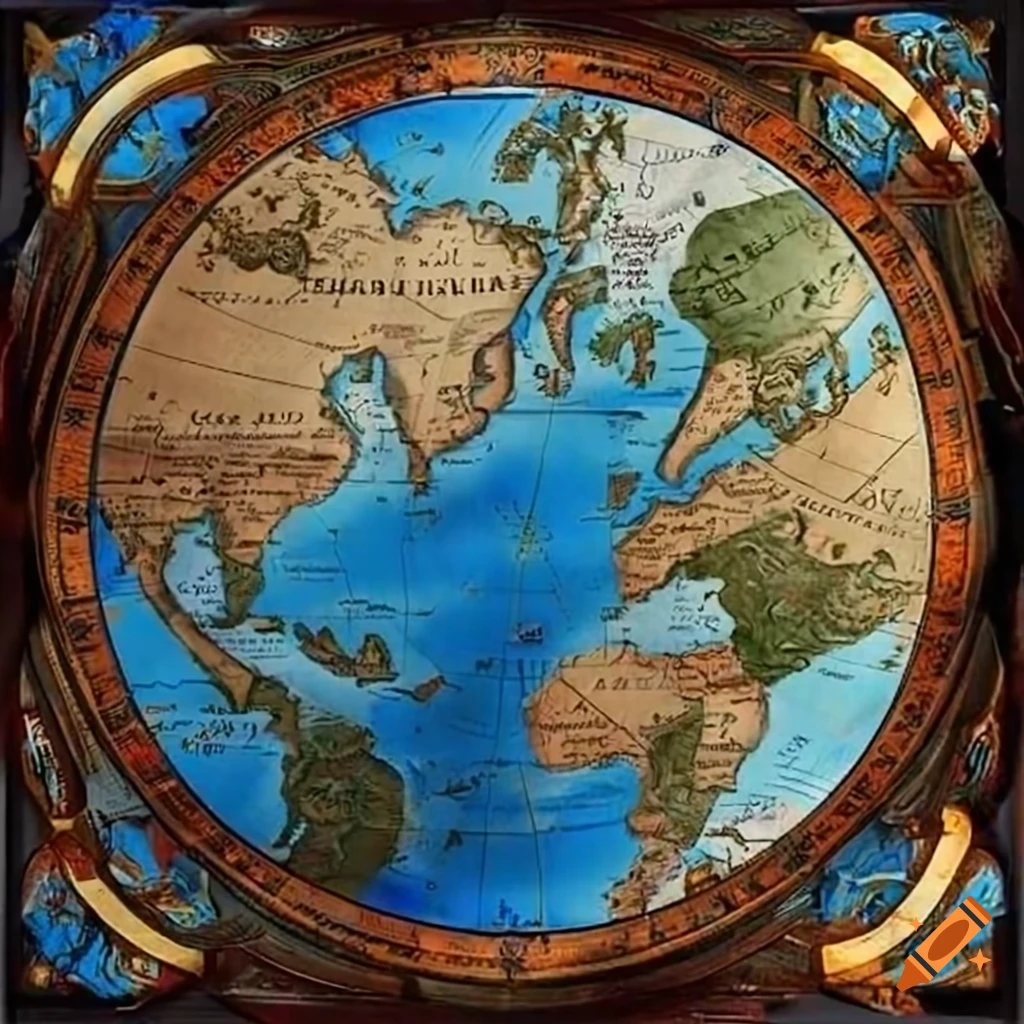 Ancient map of the world on Craiyon