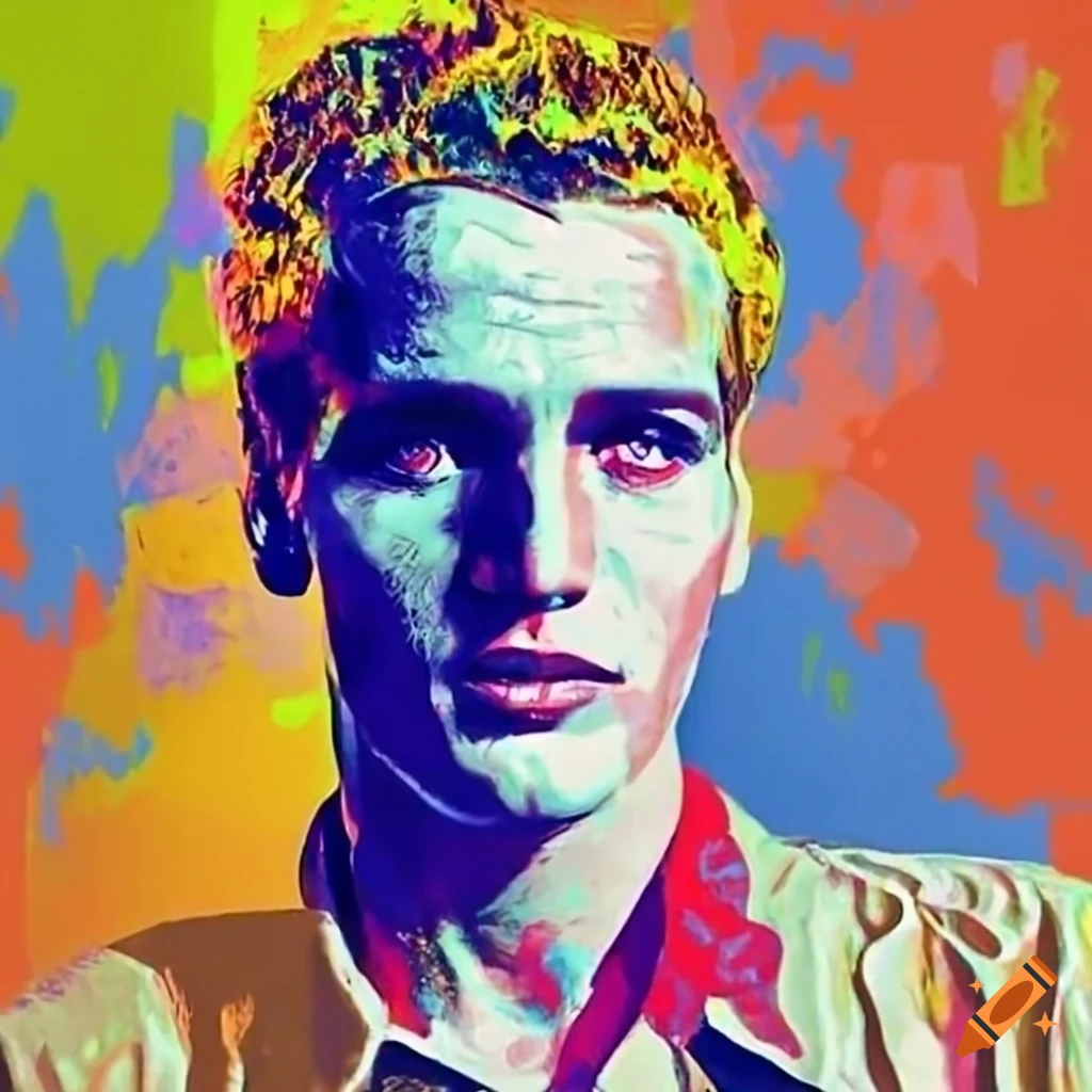 Andy warhol's iconic pop art portrait of young paul newman on Craiyon