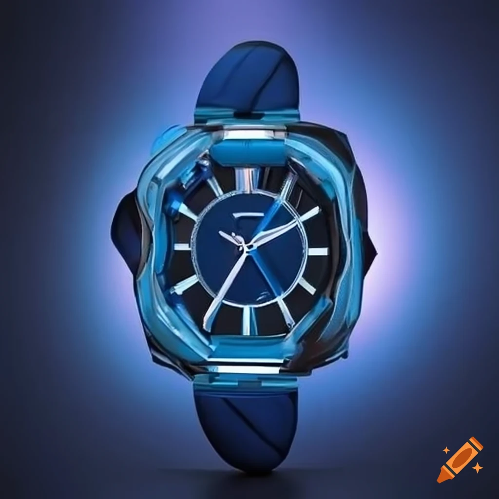 A futuristic blue watch