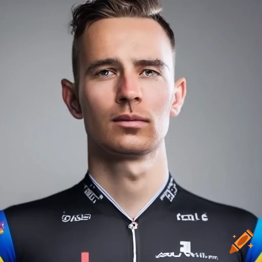 Portrait of the ciclist anton seifert from austria and a black redbull ...