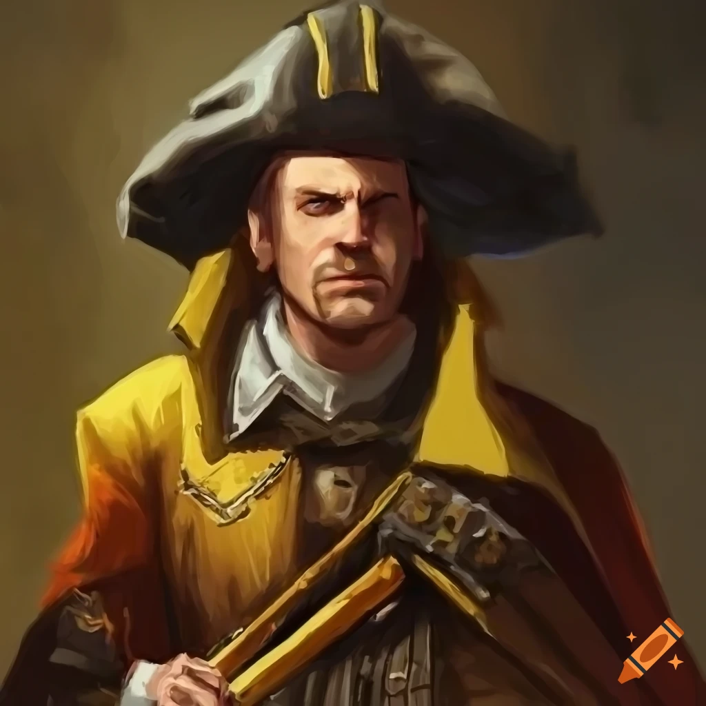 Man, portrait, character portrait, painting, yellow clothes, privateer ...