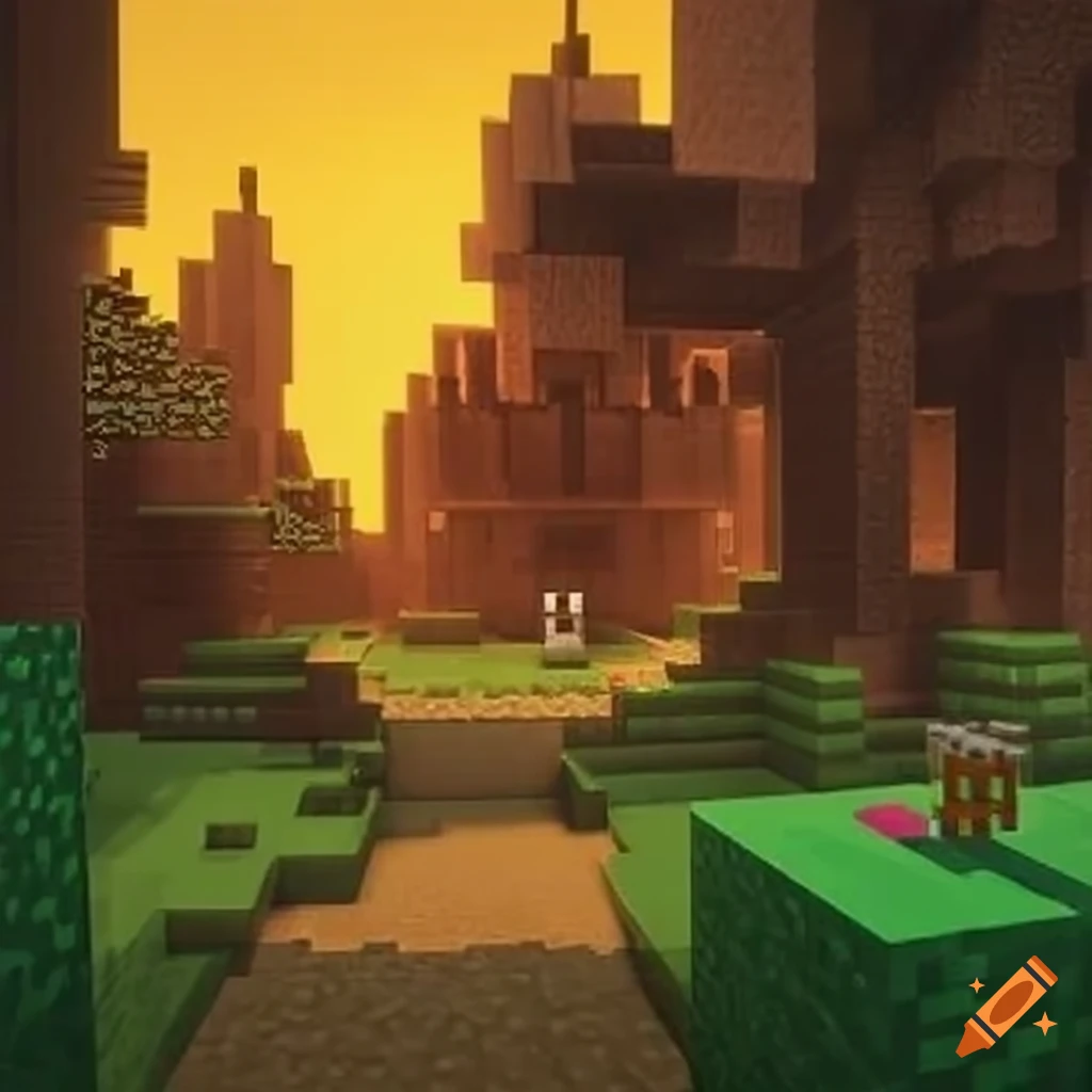 Minecraft survival on Craiyon