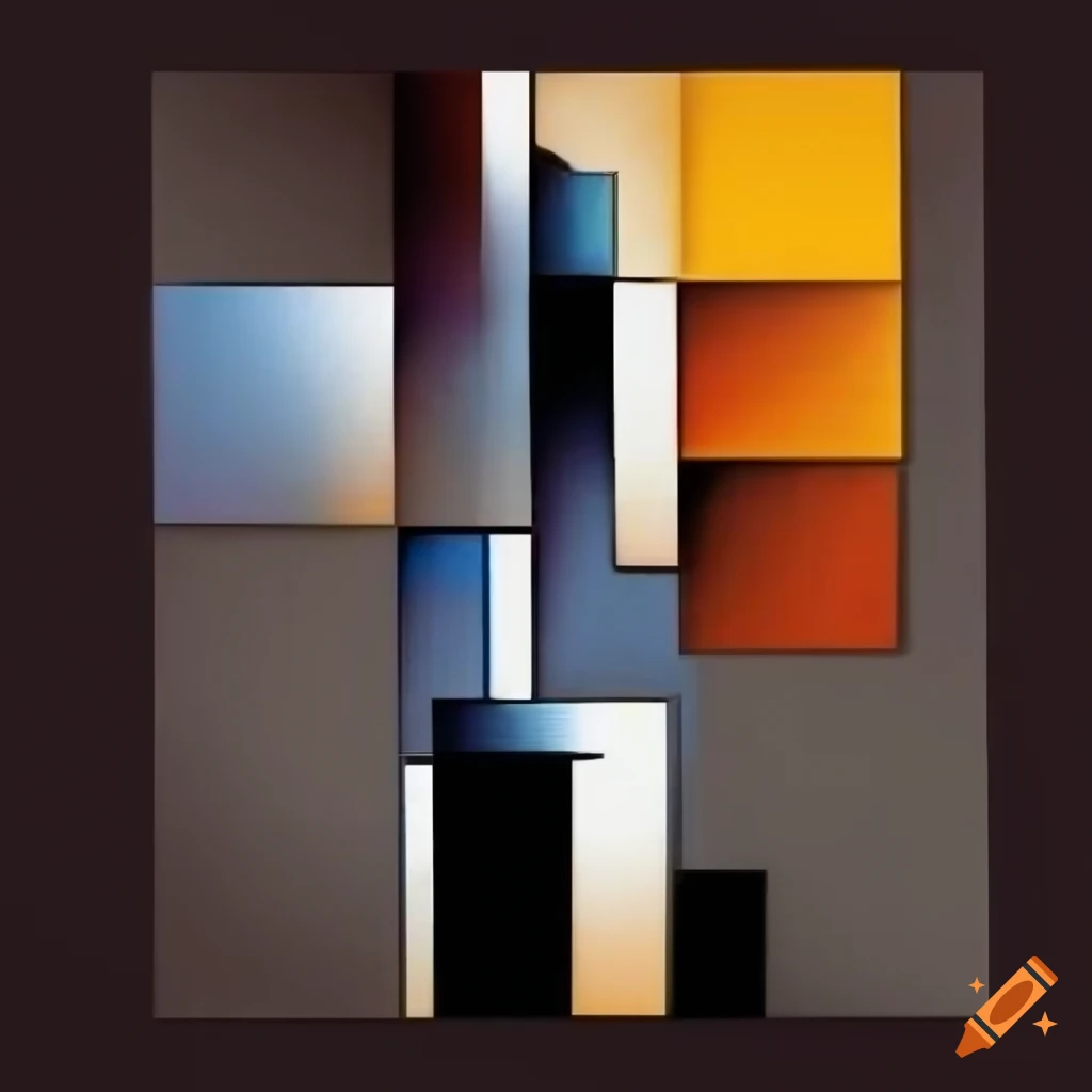 Cubism, landscape, brutalist architecture, picasso, braque, gradient ...