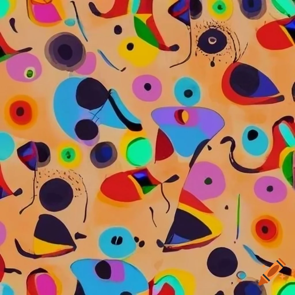 Vibrant miro butterfly pattern for textiles