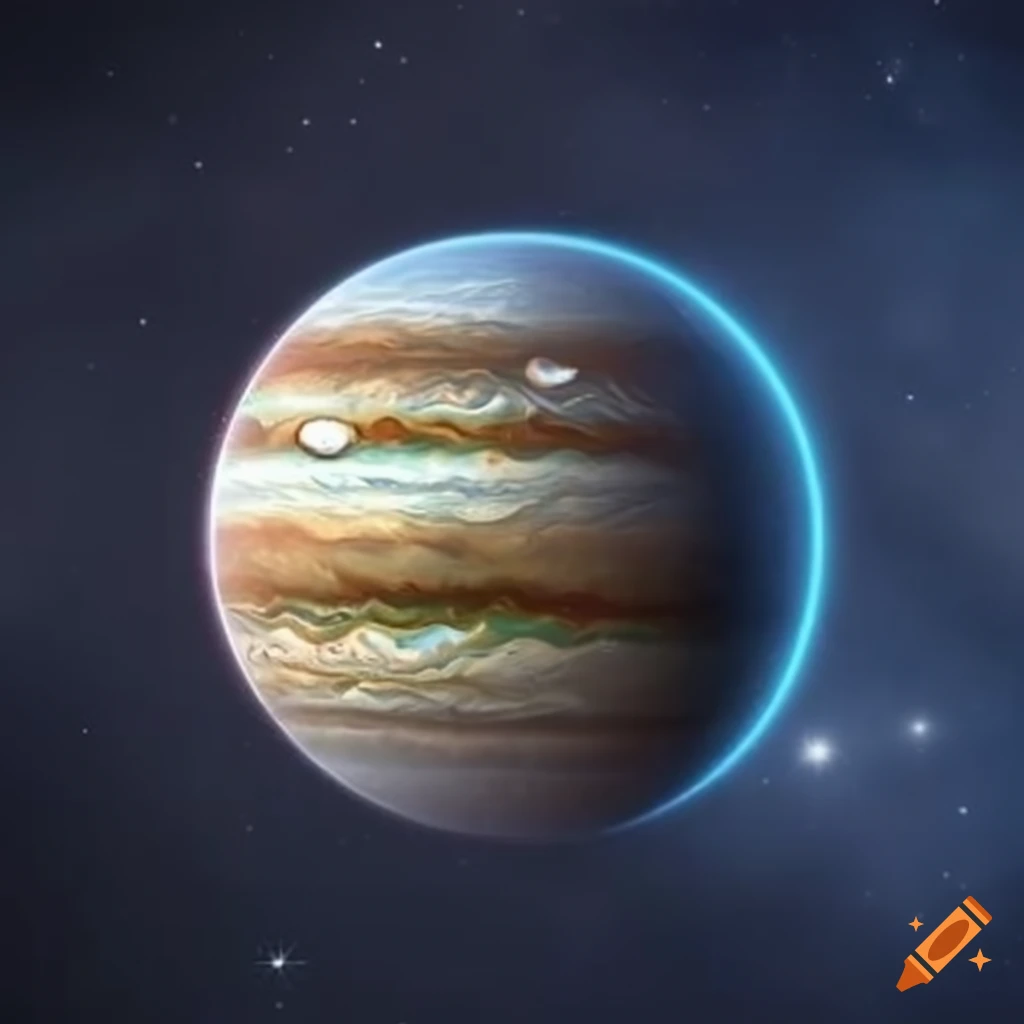 Concept art of jupiter transformed by technology