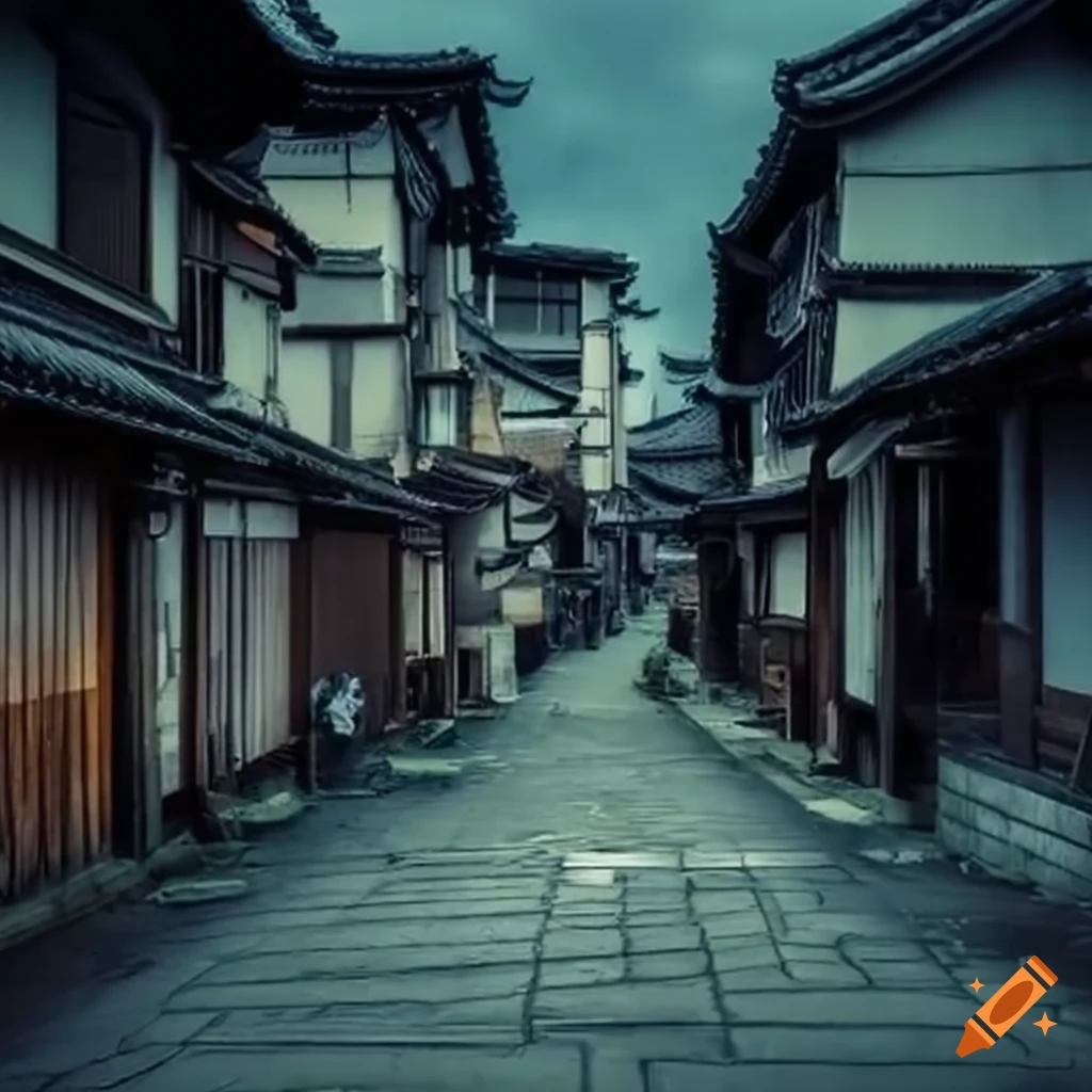 Japanese town on Craiyon