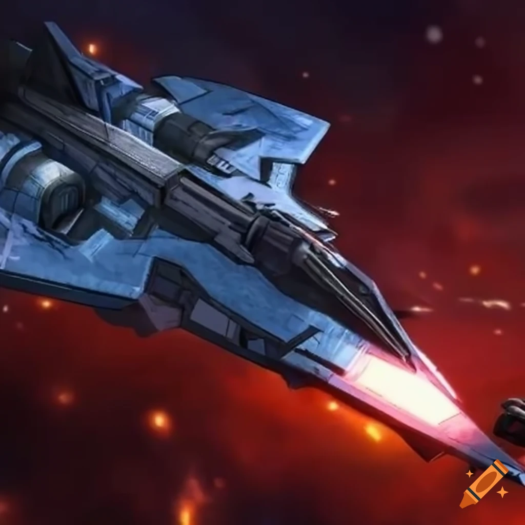 Simetrical spaceship fighter inspired by star fox on Craiyon