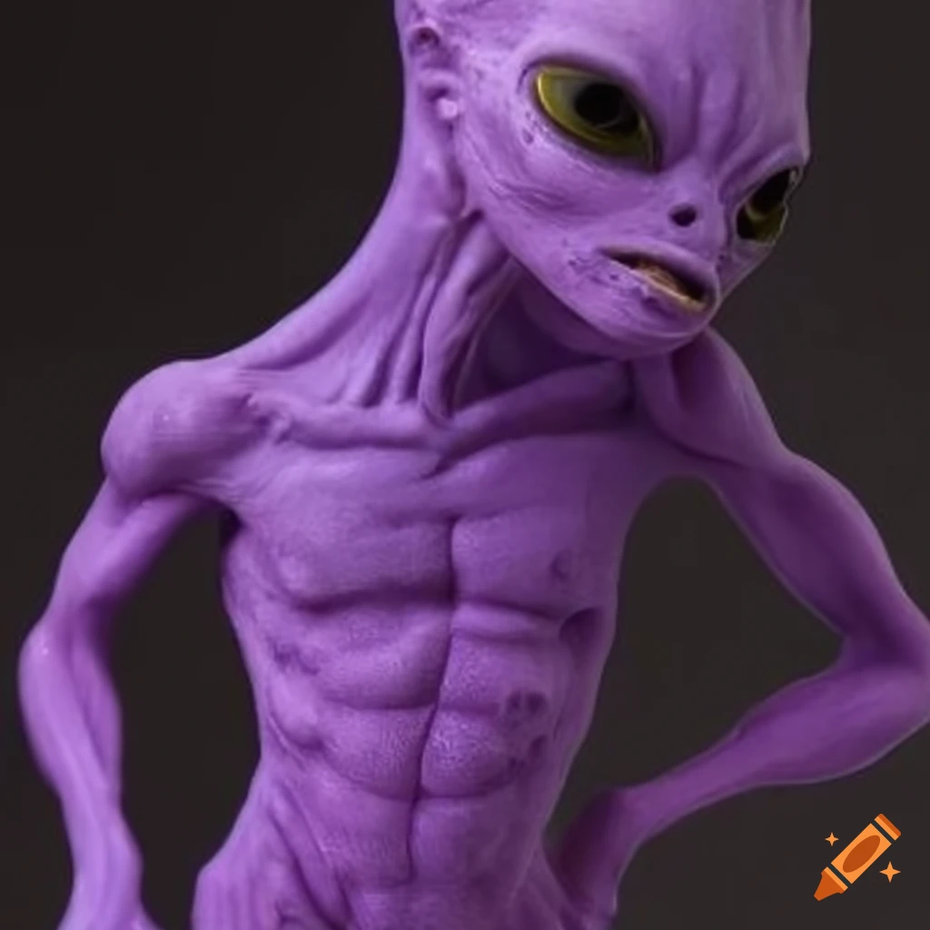 An attractive masculine purple tentacled space alien on Craiyon