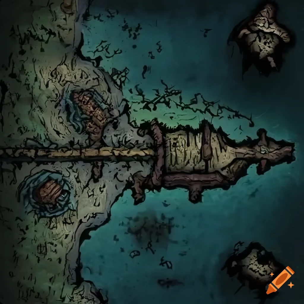 D&d map highlighting key locations and landmarks fantasy map from above ...