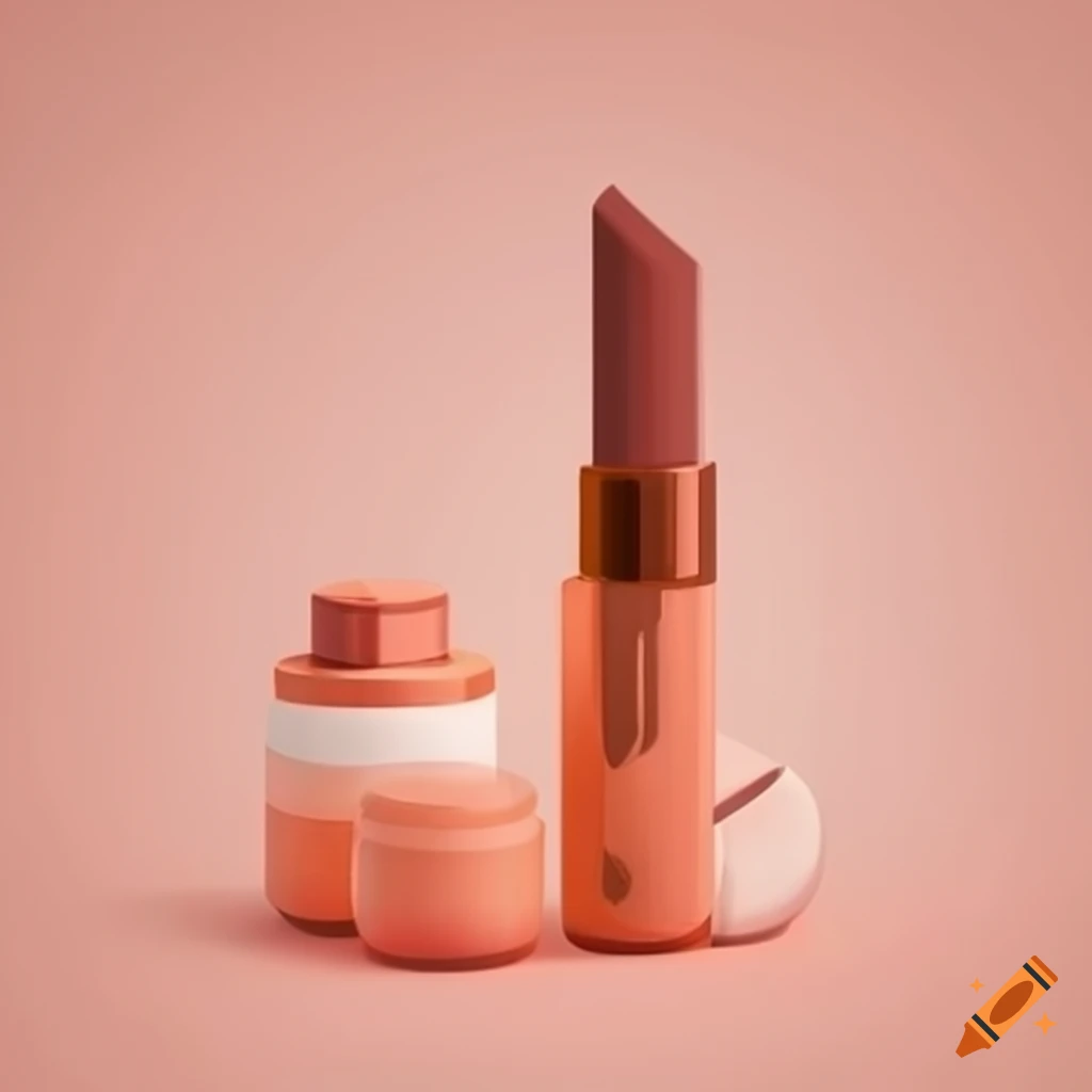 Soothing minimalist isometric makeup cosmetics