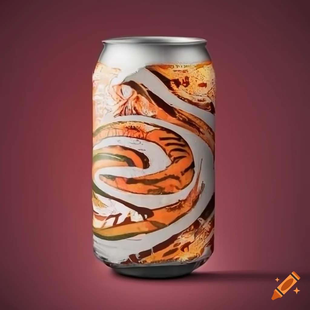 A 3D beer can wrap with tiger balm heat rub pattern that inspire by ...