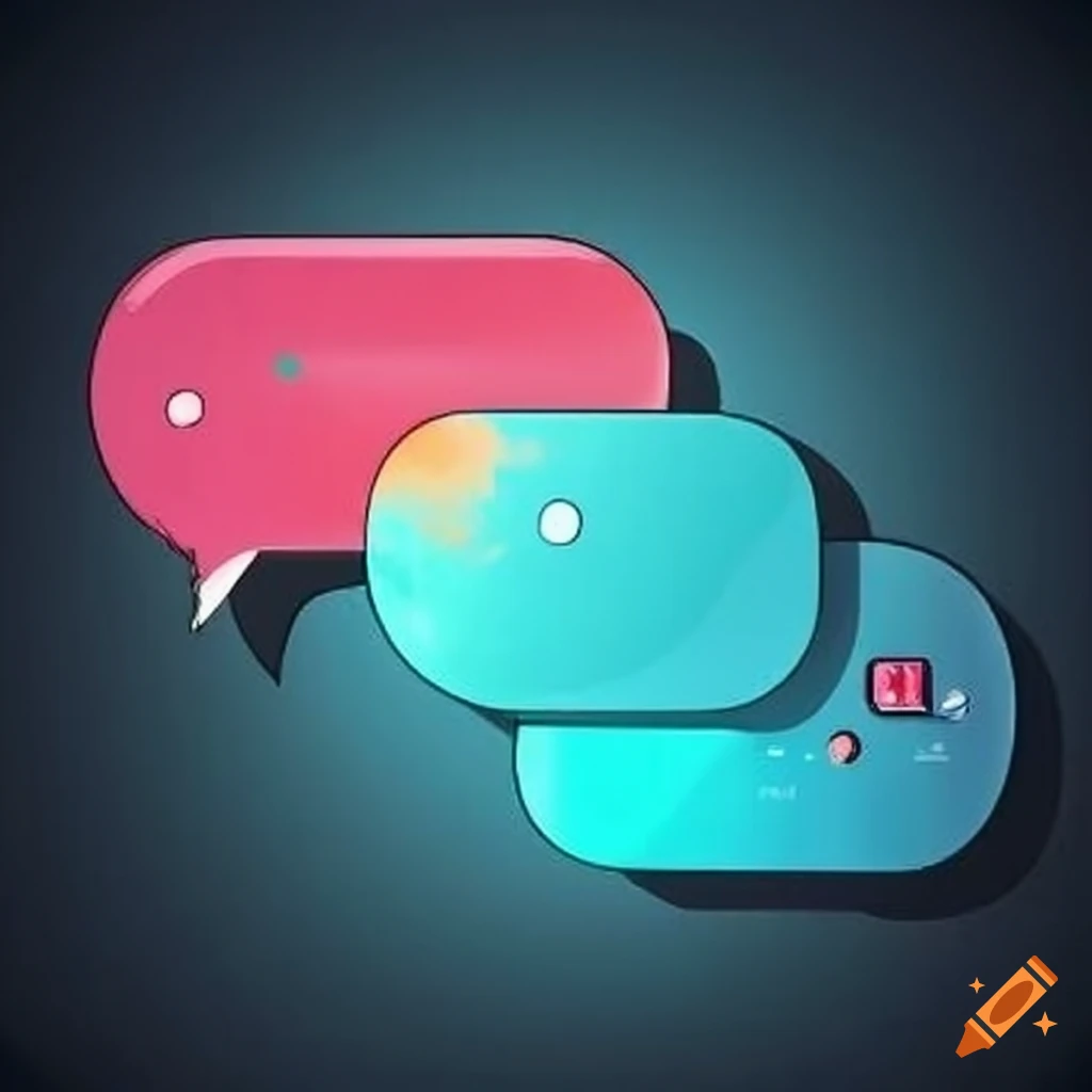 A smartphone. an app is open wich show an chat. top view on Craiyon