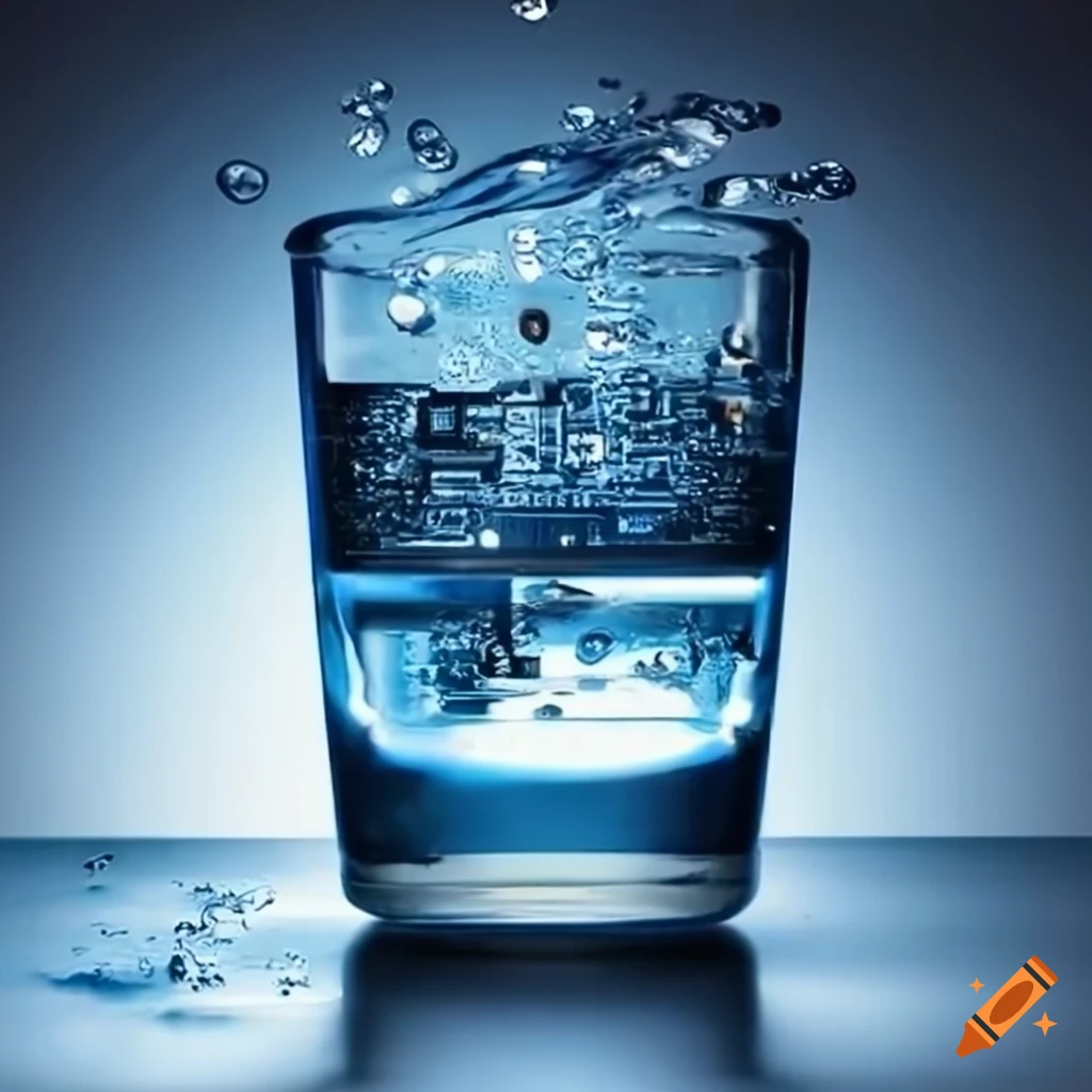 Electronic board with cup of water on Craiyon