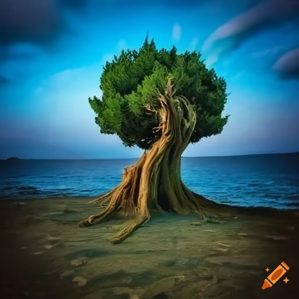 Surreal monster trees in a dalinian landscape on Craiyon