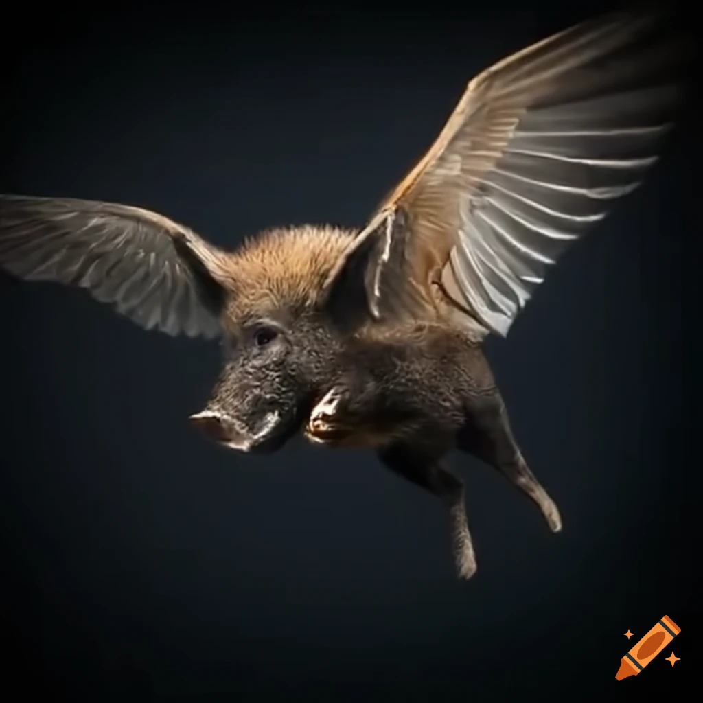 Flying boar using phone