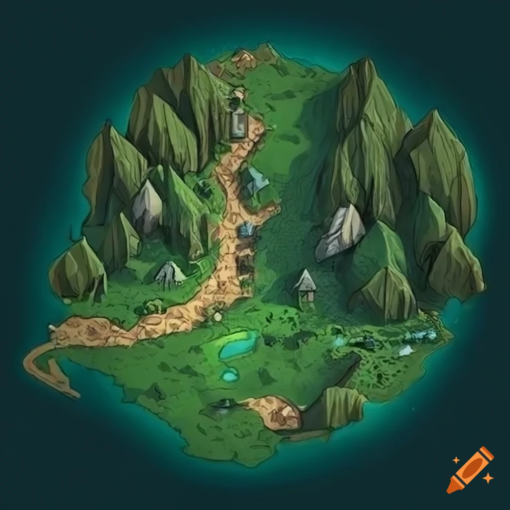 Fantasy map from above map aerial memorabilia top isometric for a ...