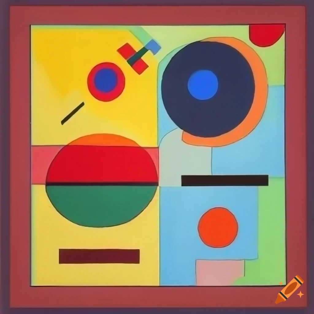 Suprematism in the style of kandinsky, circles and rectangles