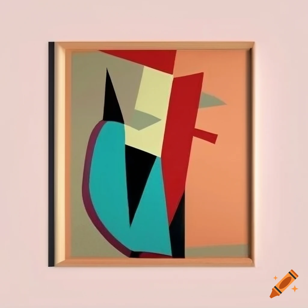 Picasso type art work with stong colors and geometric shapes, wall-to ...