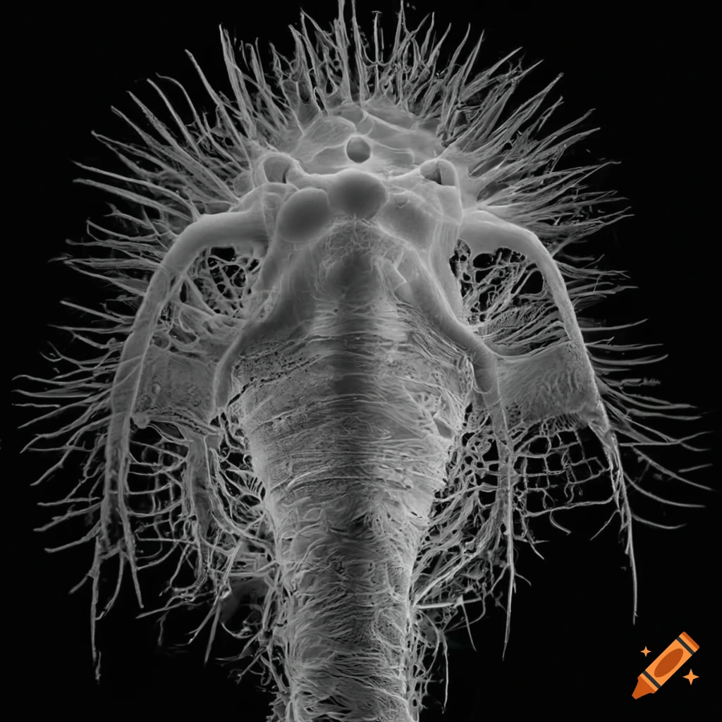 Many insect hairy wings many legs raster electron microscope photo ...