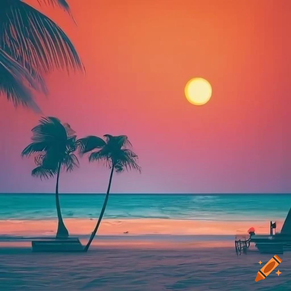 Relaxing beachside music bar with a tropical ambiance, end of summer ...